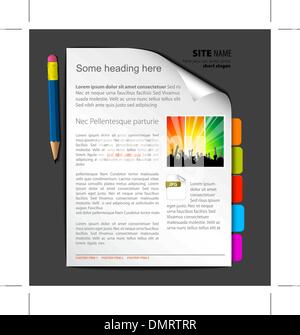 Web site template - Open notepad Stock Vector Image & Art - Alamy