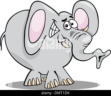 Cartoon illustration of African elephant comic animal character Stock ...