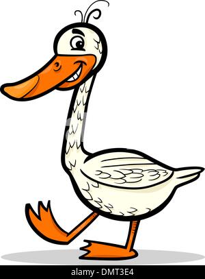 Cartoon illustration of goose bird farm animal character coloring page ...