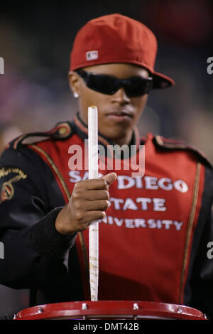 A marching band entertains fans during the London New Year’s Day Parade ...