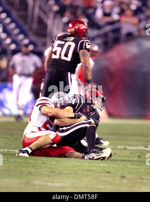 New Mexico State quarterback Diego Pavia warms up before an NCAA ...