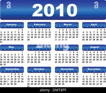 Calendar for 2010 Stock Vector Image & Art - Alamy