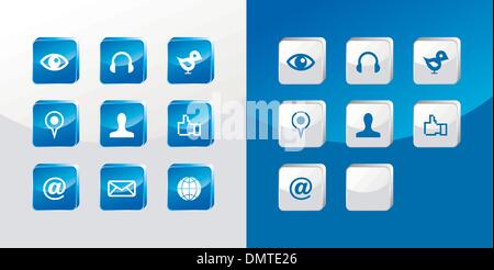 set of icons social media on white background vector illustration ...