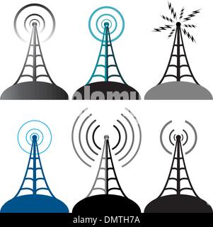 vector design of radio tower symbols Stock Vector Image & Art - Alamy