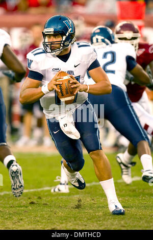 Villanova Wildcats quarterback Christopher Whitney #17 goes down as ...