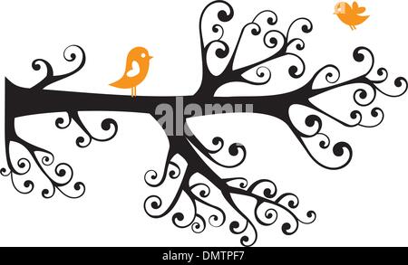 ornamental tree with swirly branches Stock Vector Image & Art - Alamy