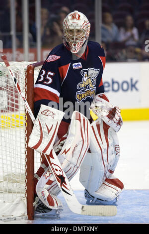 08 November 2009: Grand Rapids Griffins Evan McGrath (9) controls the ...