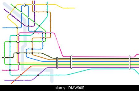 Editable vector map of a generic subway system with copy space Stock ...