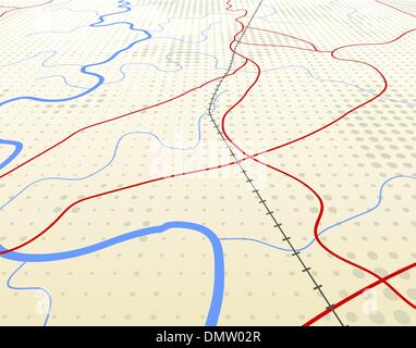 Editable vector illustration of an angled generic map of exclusive ...