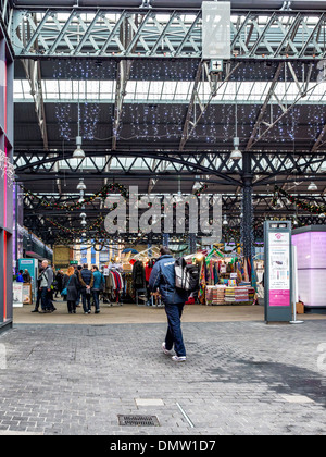 Festive decorations at Spitalfields Market, London Stock Photo - Alamy