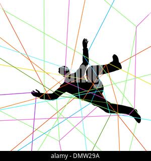 Editable vector illustration of a man caught in a net trap Stock Vector ...