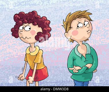 tension family stress vector. conflict anxiety, pressure communication ...