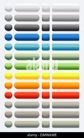 Web buttons. Colored shiny rectangle icons Stock Vector Image & Art - Alamy