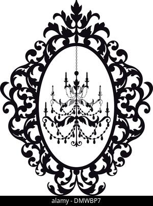 antique picture frame with chandelier, vector Stock Vector Image & Art ...