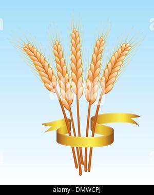 vector wheat ears and golden ribbon Stock Vector Image & Art - Alamy