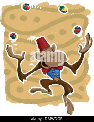 monkey juggling cartoon Stock Vector Image & Art - Alamy