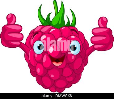 Raspberry cute character, vector illustration for kids in cartoon style ...
