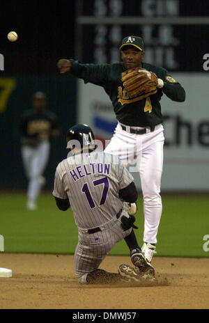 Jul 16, 2001; Oakland, CA, USA; Seats remain empty down the 3rd ...