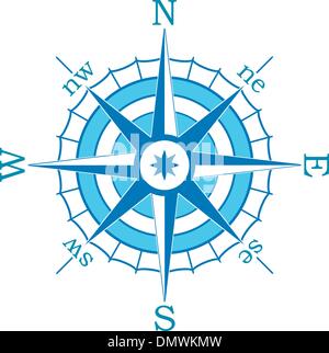 Illustration of Blue Compass Star isolated on a white background Stock ...
