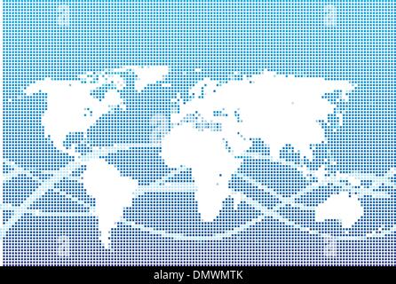 Dot Style World Map With Continents Stock Vector Image & Art - Alamy