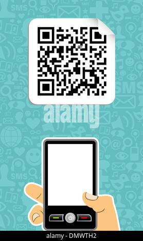 Scan QR code to Mobile Phone. QR Codes decoding with a smartphone ...