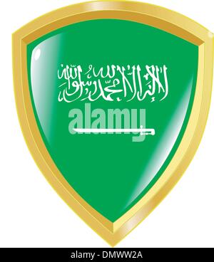 Saudi Arabia coat of arms and flag, official symbols of the nation ...