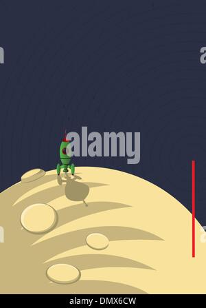 Cartoon design style of astronaut helmet showing worried face Stock ...