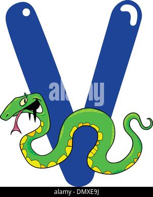 cartoon illustration of V letter for viper Stock Vector Image & Art - Alamy