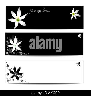 Set of Floral abstract tropical header. Modern pastel colors graphic ...