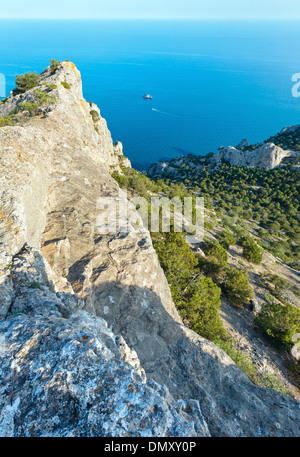 Coastline of Novyj Svit reserve summer panorama (Capchik Cape, Crimea ...