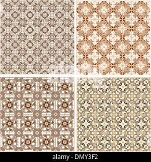 Set of vector seamless arabic patterns. Collection of octagonal and ...