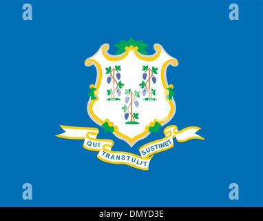 Flag of Connecticut. Banner and patriotic symbol. Official colors. Flat ...