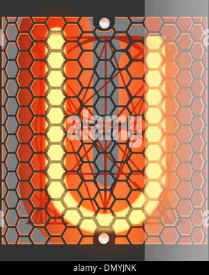 Nixie tube indicator lamp with letter N lit up, as retro-styled ...