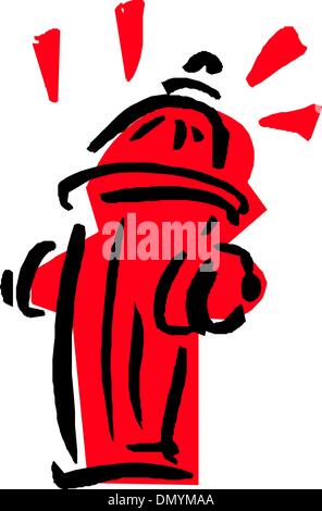 Fire hydrant isolated. Red fireplug Vector illustration Stock Vector ...