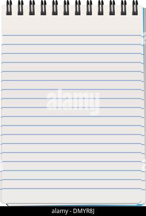 Notepad graphic with lined paper and spiral binding in vector Stock ...