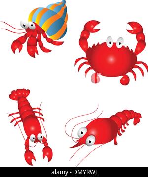 Red Lobster. Seafood. Crustacean aquatic animal vector illustration ...