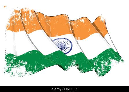 India flag with waving grunge texture. Vector background Stock Vector ...