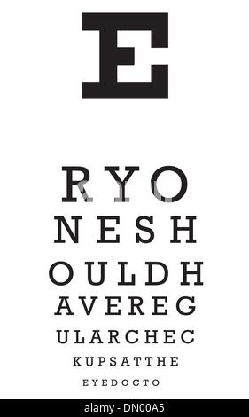 Eye Test Chart Vector. Letters Chart. Vision Exam. Optometrist Check ...