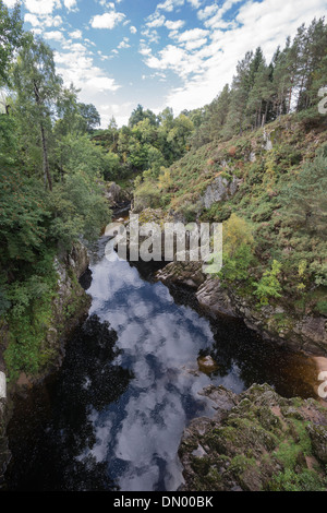 RIVER FINDHORN DULSIE BRIDGE MORAY SCOTLAND THE WATERFALL DOWNSTREAM OF ...