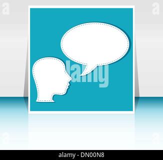 cartoon man with brain symbol with speech bubble Stock Vector Image ...