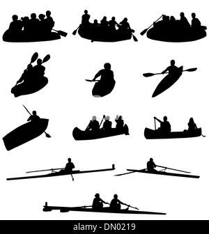 rowing silhouettes - vector Stock Vector Image & Art - Alamy