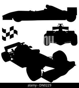 Set Contour of a F1 race car. Formula 1 Vector blueprint isolated on a ...