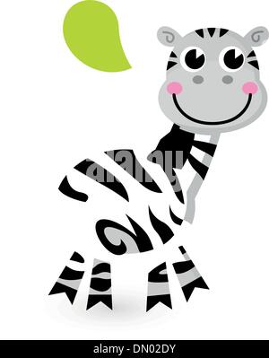Illustration of a zebra thinking on a white background Stock Vector ...