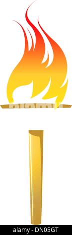 golden burning torch icon- vector illustration Stock Vector Image & Art ...