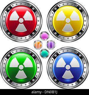 Radiation Circle vector Radioactive Hazard concept round colored icon ...