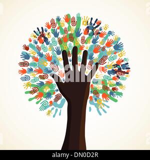 Isolated Diversity Tree hands Stock Vector Image & Art - Alamy