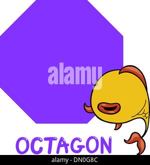 Octagon cartoon geometric shape for kids to learn basic math education ...