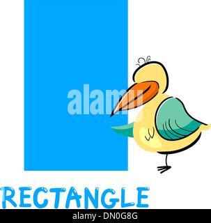 Rectangle cartoon geometric shape for kids to learn basic math ...