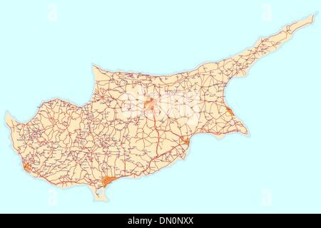 Cyprus map with borders, cities, capital and administrative divisions ...