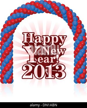 Vector illustration. Happy New Year Russian holiday. Happy New Year web ...